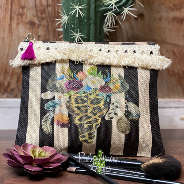 Cheetah Bull Makeup/ Cosmetic Bags – Rusty Arrow Designs -Wholesale