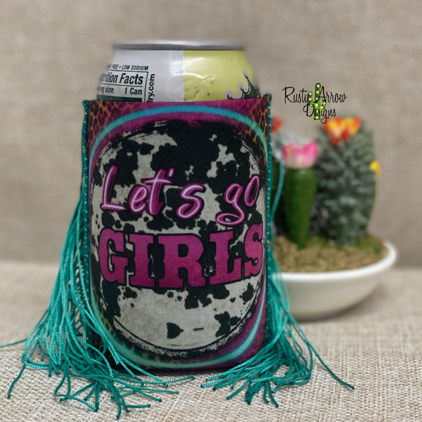 Rusty Arrow Designs -Regular Neon Let's go Girls Fringe Koozie – Rusty ...